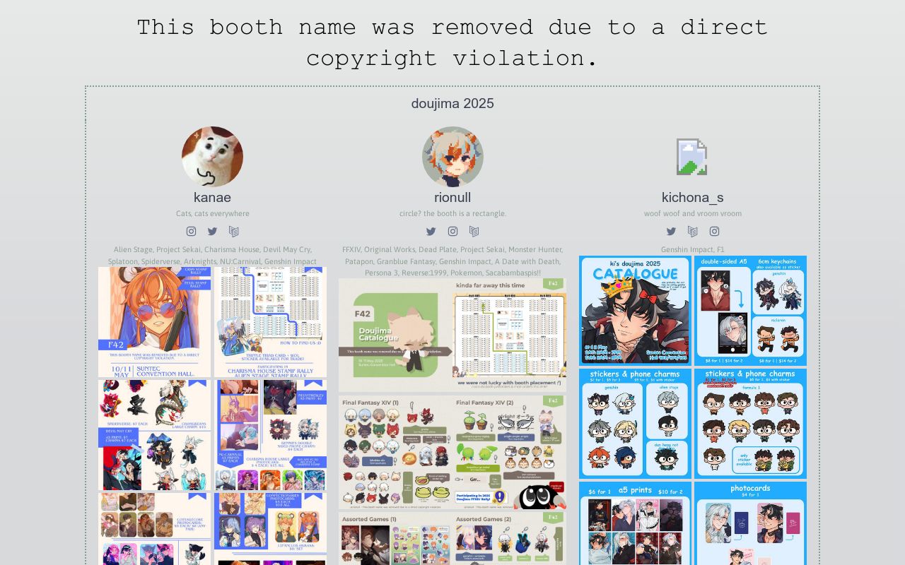 This booth name was removed due to a direct copyright violation.